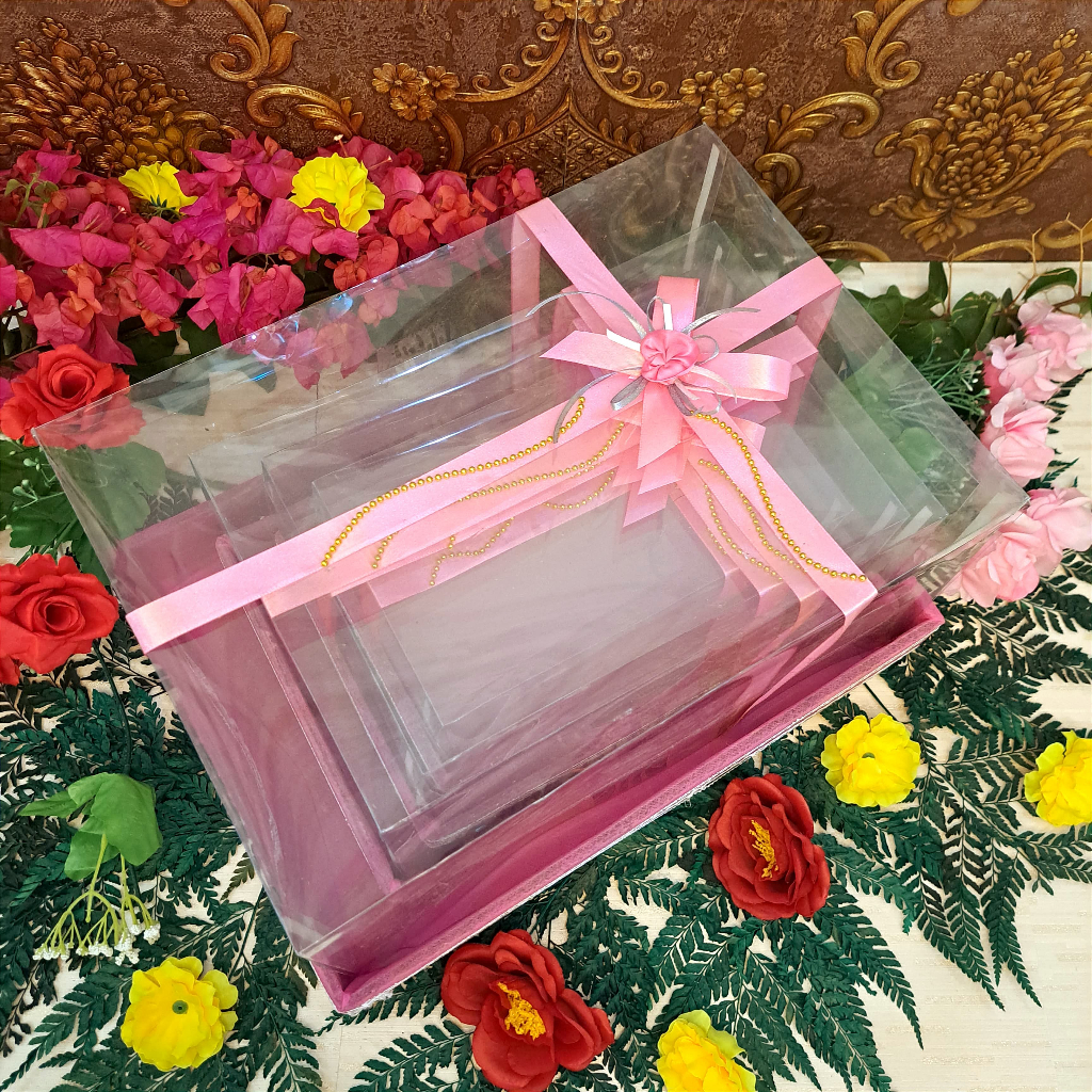 Jual Kotak Seserahan Pernikahan Premium Set Lengkap isi 4 Box Hantaran Parcel Mika Premium ...