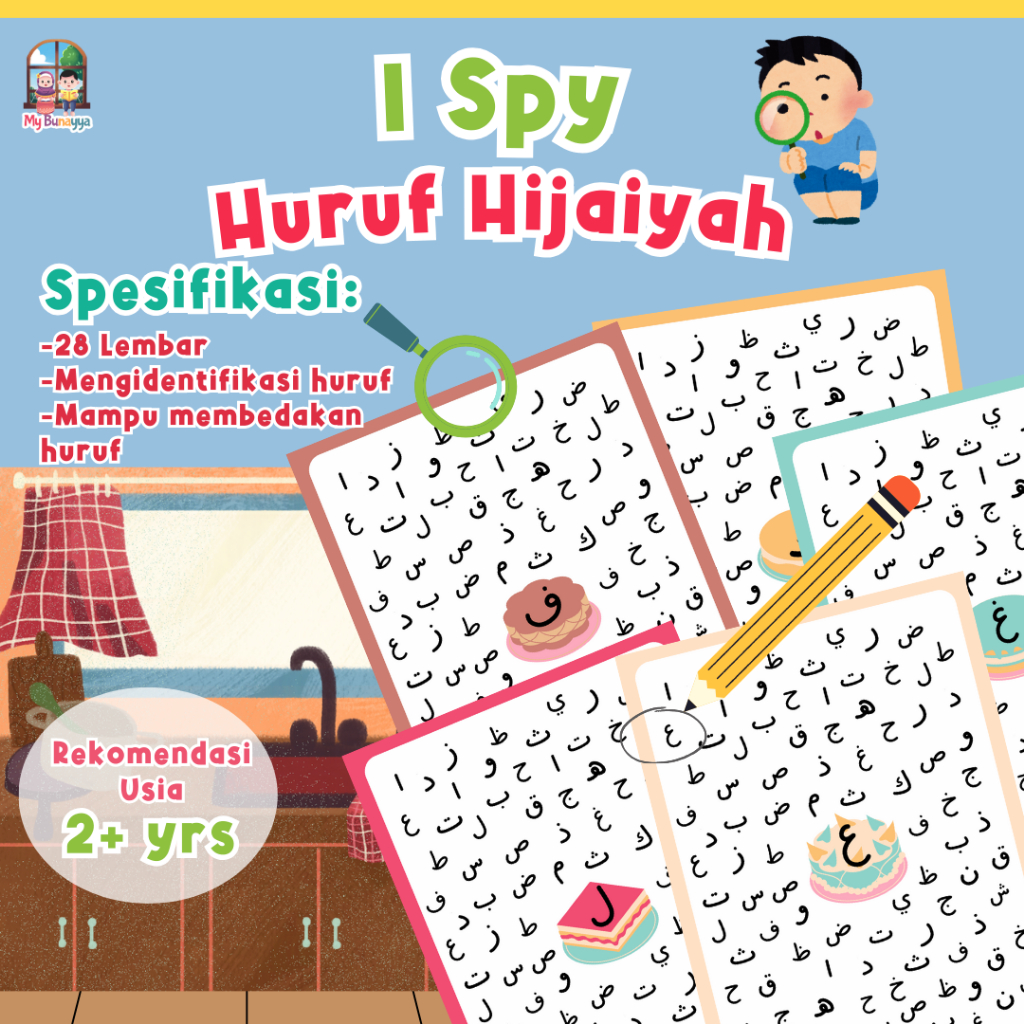 Jual I Spy Hijaiyah - Mencari Huruf Hijaiyah - Worksheet Hijaiyah ...