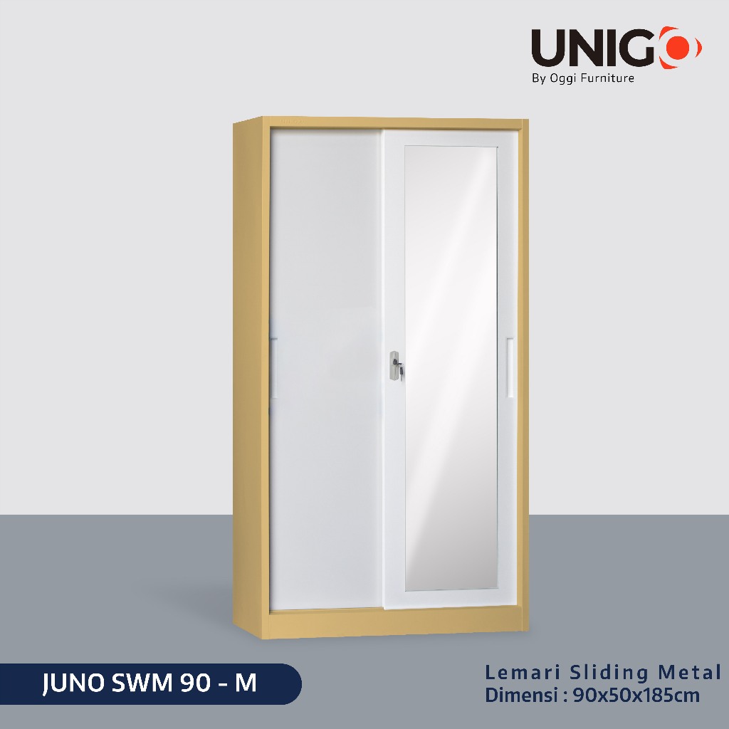 Jual Unigo - Lemari Baju Pakaian Sliding Besi 2 Pintu / Wardrobe / Juno SWM M 90 120 | Shopee ...