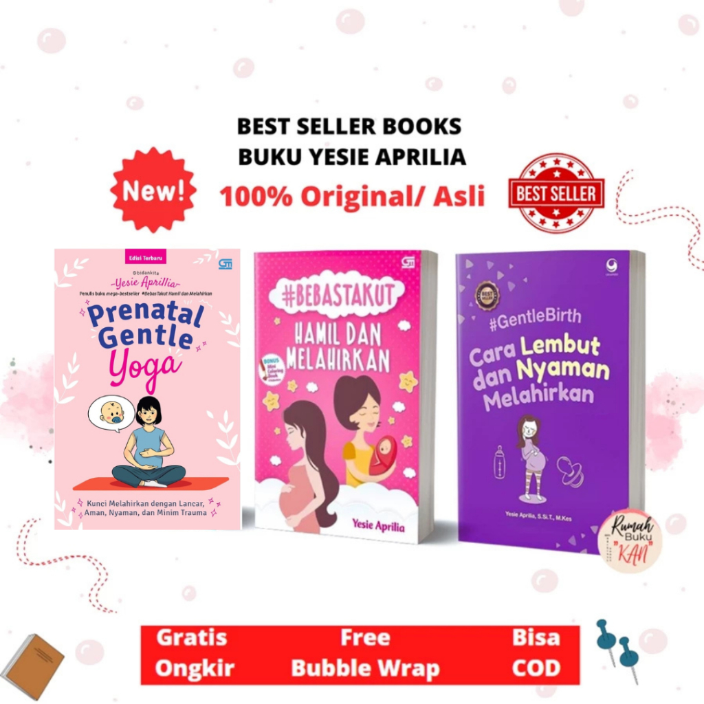 Jual BUKU BEBAS TAKUT HAMIL DAN MELAHIRKAN , BUKU GENTLE BIRTH , PRENATAL GENTLE YOGA BY YESIE ...