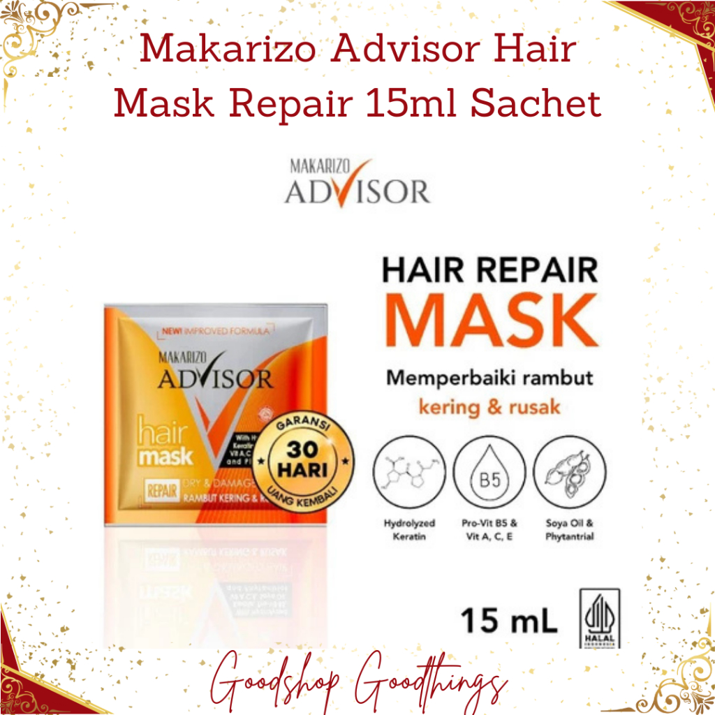 Jual Makarizo Advisor Hair Mask Repair 15ml Sachet | Shopee Indonesia
