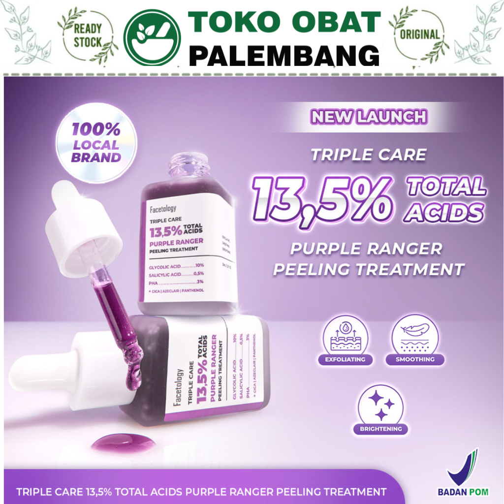 Jual FACETOLOGY TRIPLE CARE 13,5% TOTAL ACIDS PURPLE RANGER PEELING ...