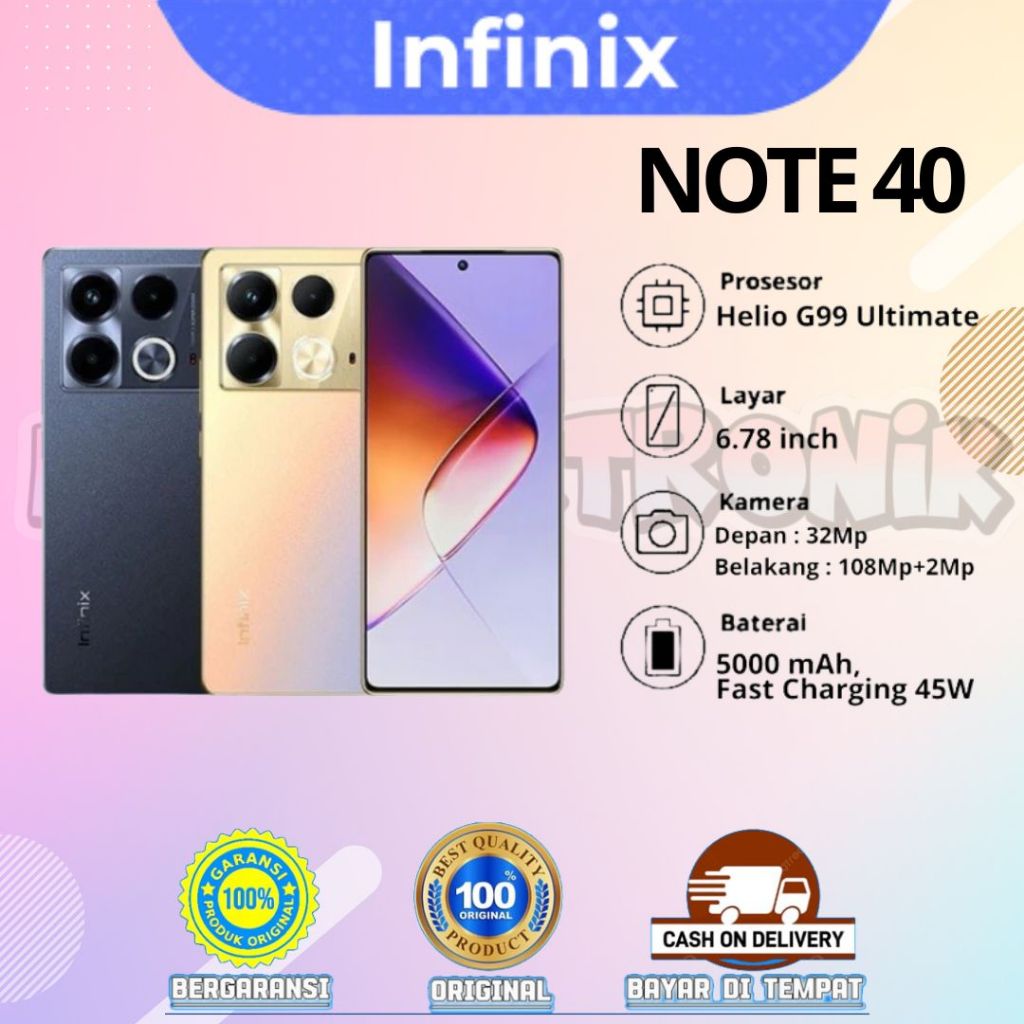 Jual READY STOK!!! Infinix Note 40 8/256GB - Up to 16GB Extended RAM - Helio G99 - 6.78 | Shopee ...