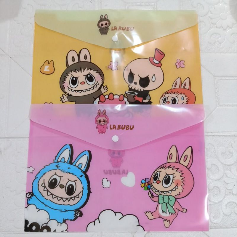 Jual Tas map/map plastik kancing/f4/map Kancing punggung motif labubu ...