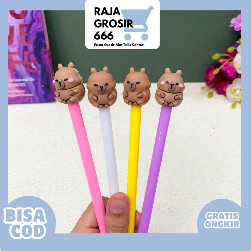 Jual PULPEN GEL CAPYBARA V2 PGK-1581 CUTE PENA KAPIBARA CAPPYBARA IMUT KADO UNIK KOREA AESTHETIC ...