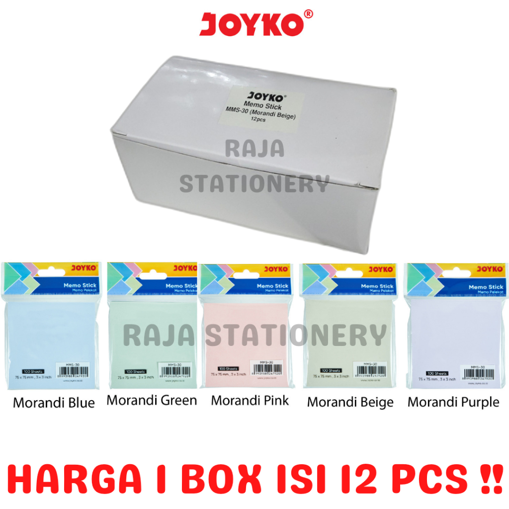 Jual JOYKO MEMO STICK 8CM STICKY NOTES KERTAS MEMO PASTEL MMS-30 LUSIN ...