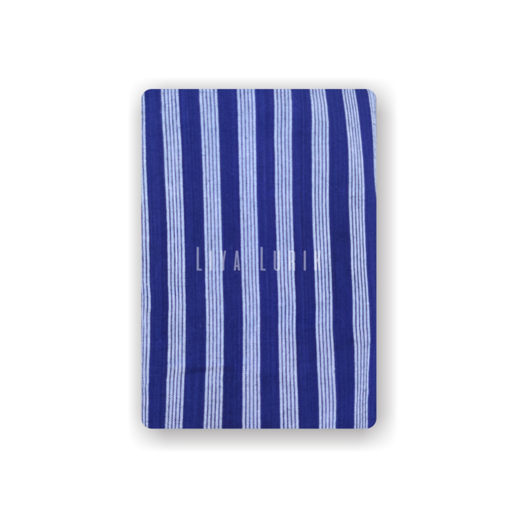 Jual Kain Tenun Lurik Motif Biru Tua Salur Putih | Shopee Indonesia