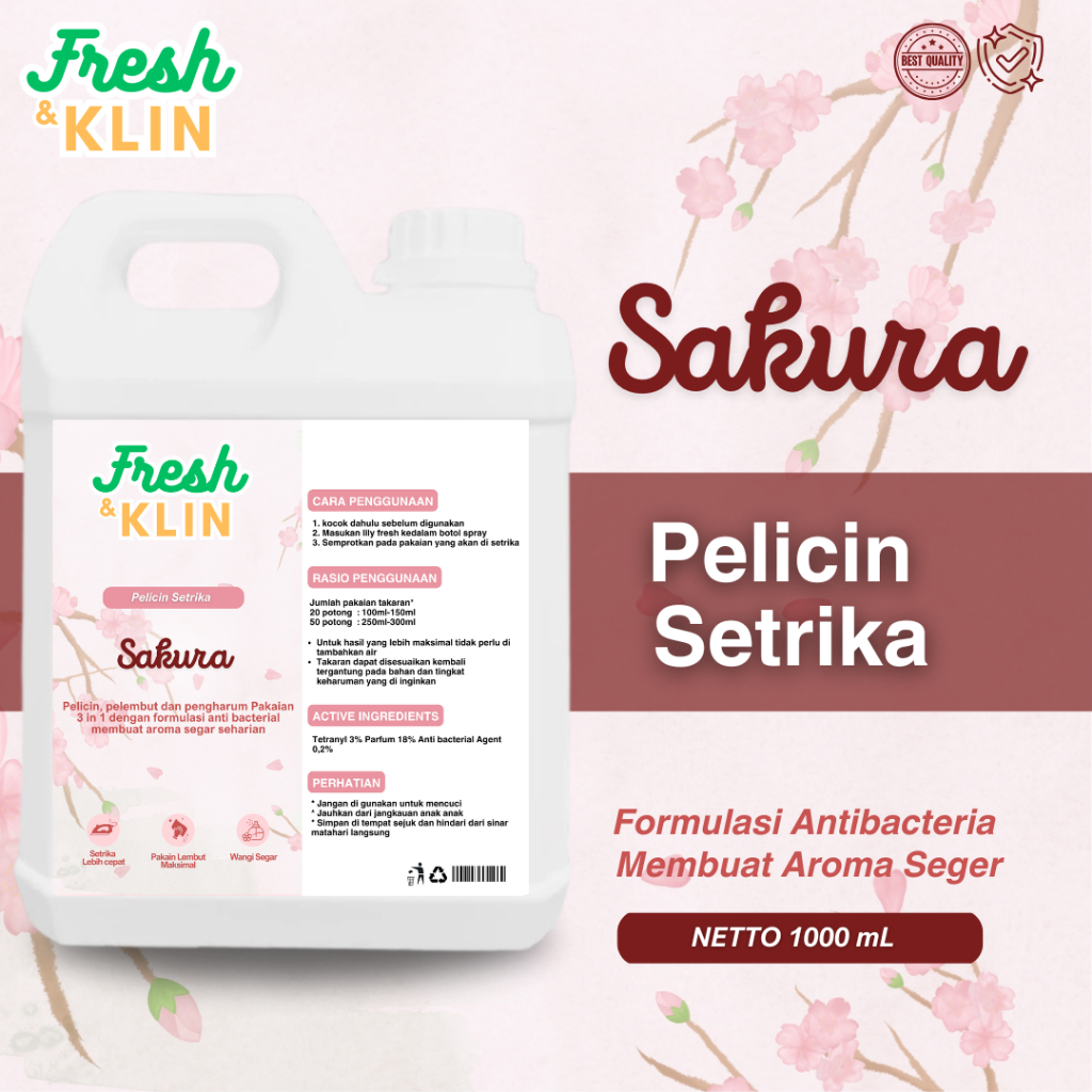 Jual FRESH & KLIN Pewangi Setrika Pelicin Setrika Pelembut Pakaian ...