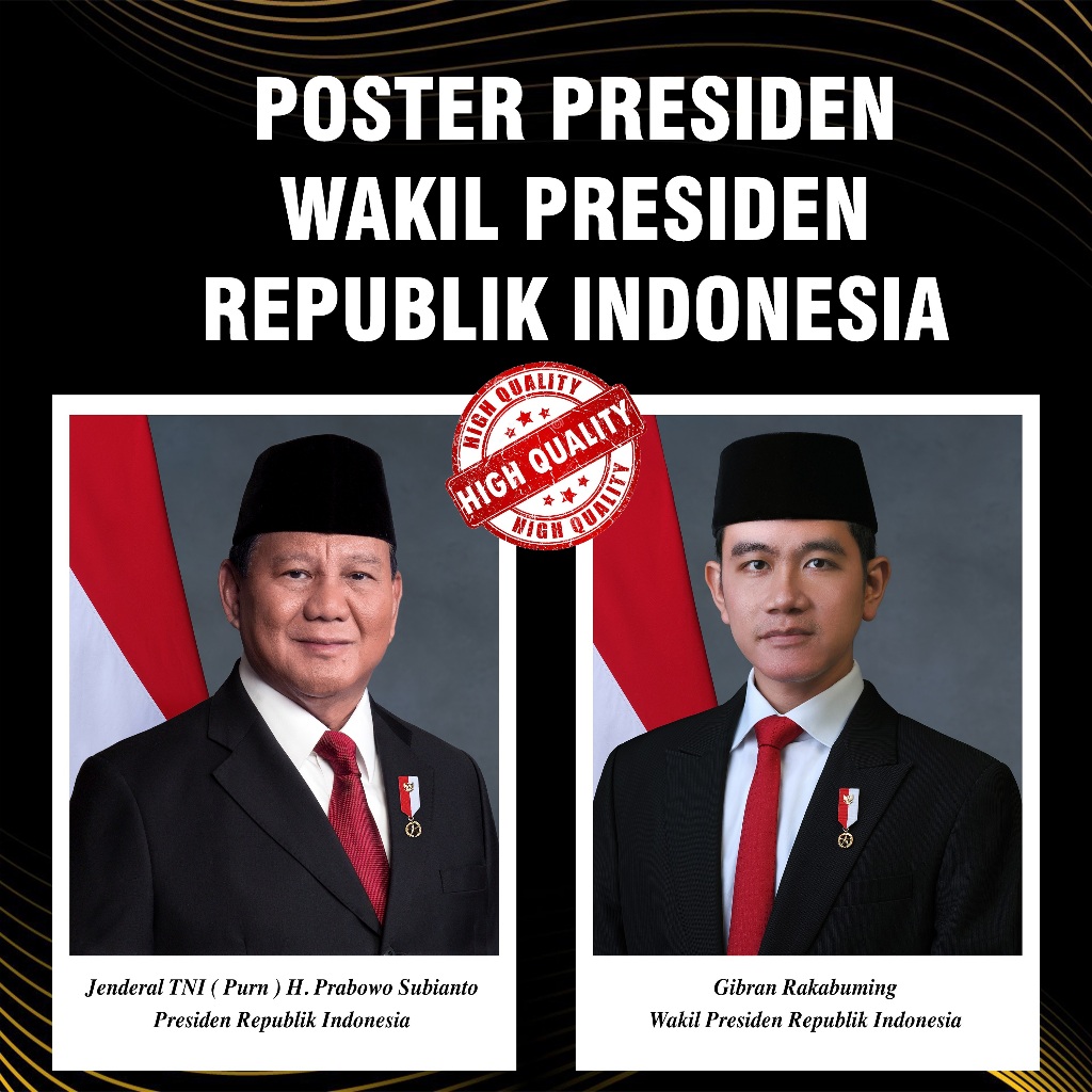Jual Poster Foto Presiden dan Wakil Presiden Prabowo Gibran Ukuran ...