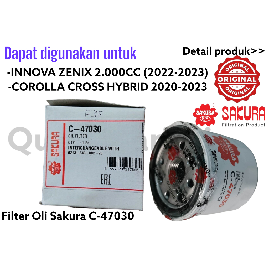 Jual FILTER OLI MOBIL TOYOTA INNOVA ZENIX / COROLLA CROSS HYBRID SAKURA ...