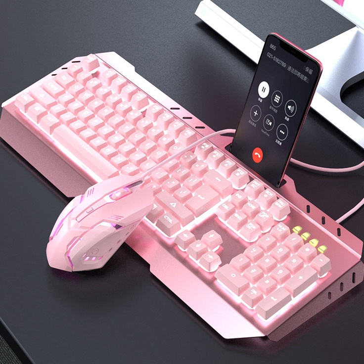 Jual BIG SALE FASION Pink Girl Cute Backlight Gaming Keyboard dan Mouse ...