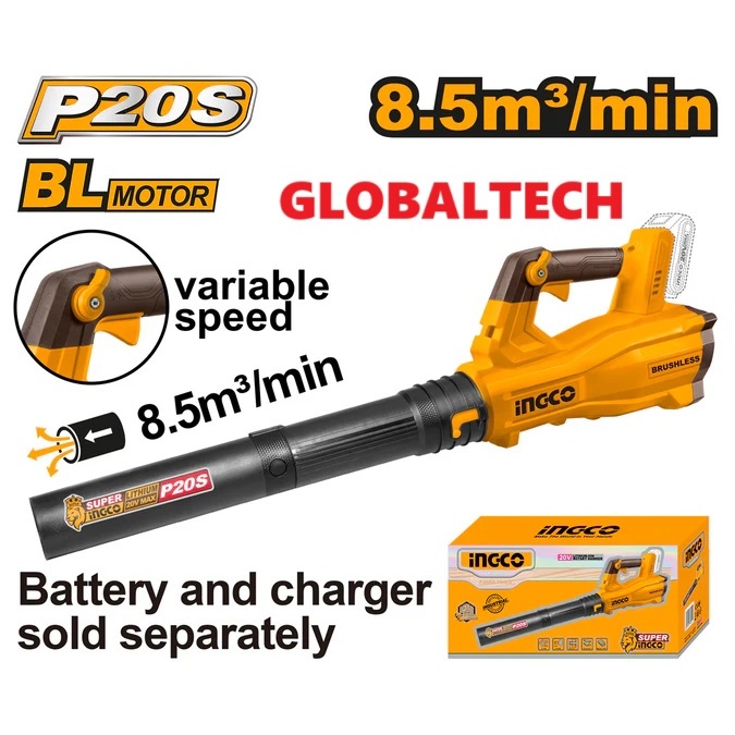 Jual INGCO CABLI20428 MESIN BLOWER CORDLESS HD 20V BRUSHLESS 8.5m³/min CORDLESS BLOWER | Shopee ...