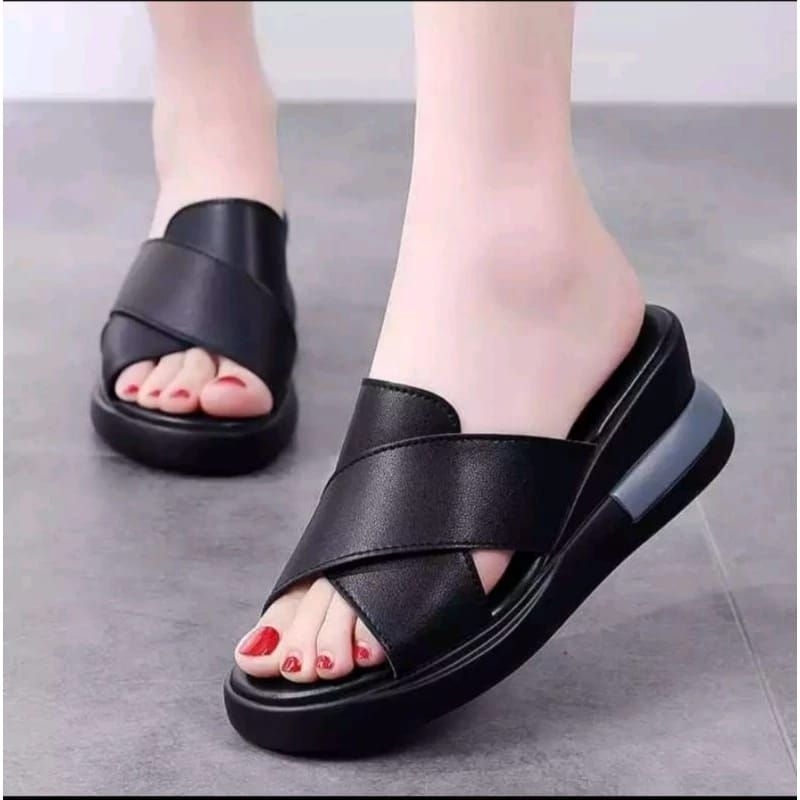 Jual Sandal Wedges Wanita, Sendal Korea Simpel elegan Terbaru, Sandal ...