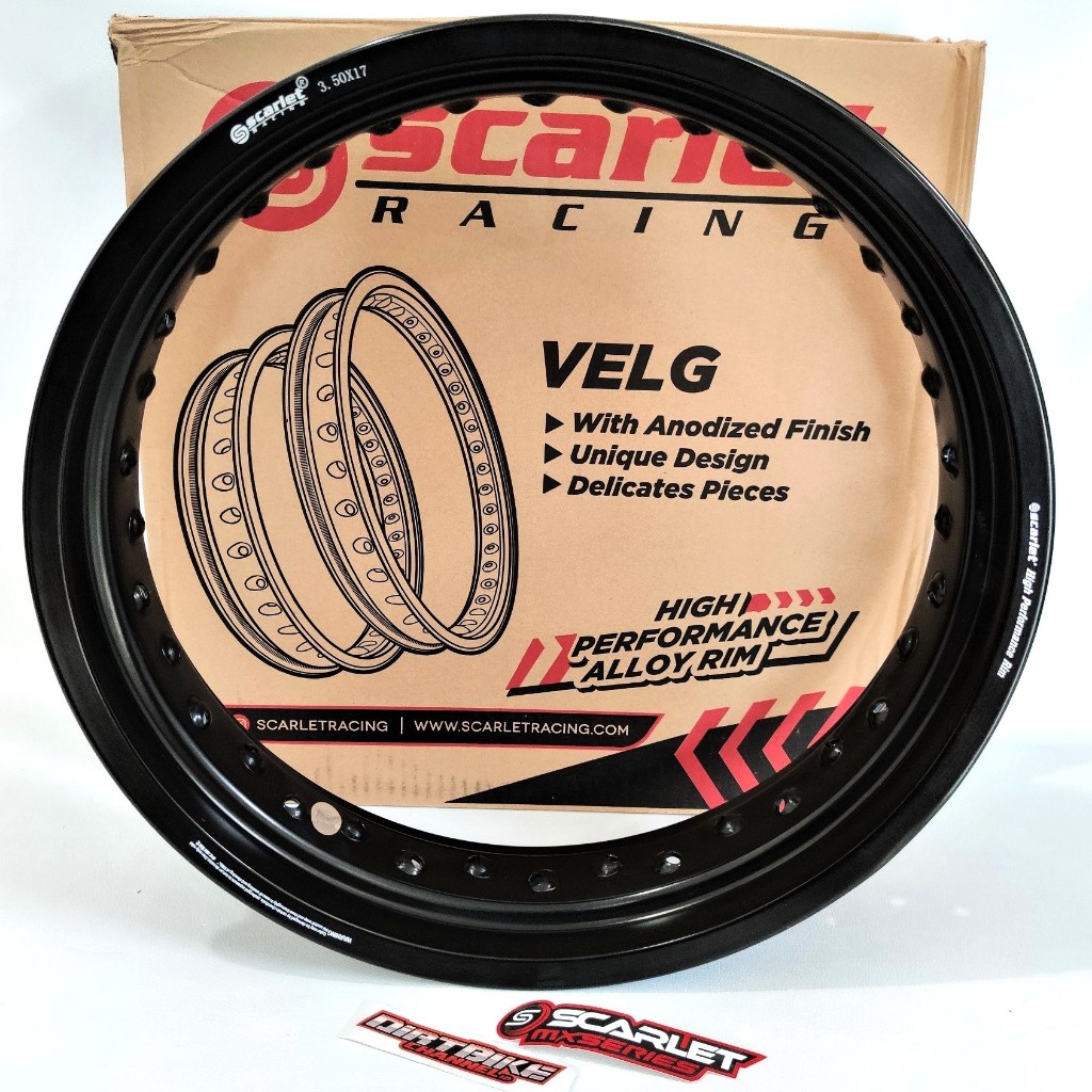 Jual VELG SCARLET HITAM 250 300 350 RING 17 MT SHAPE HOLE 36 36H ...