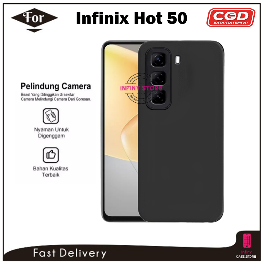 Jual Casing Infinix Hot 50 4G / 5G 50i 50 Pro+ Softcase Slim Black ...