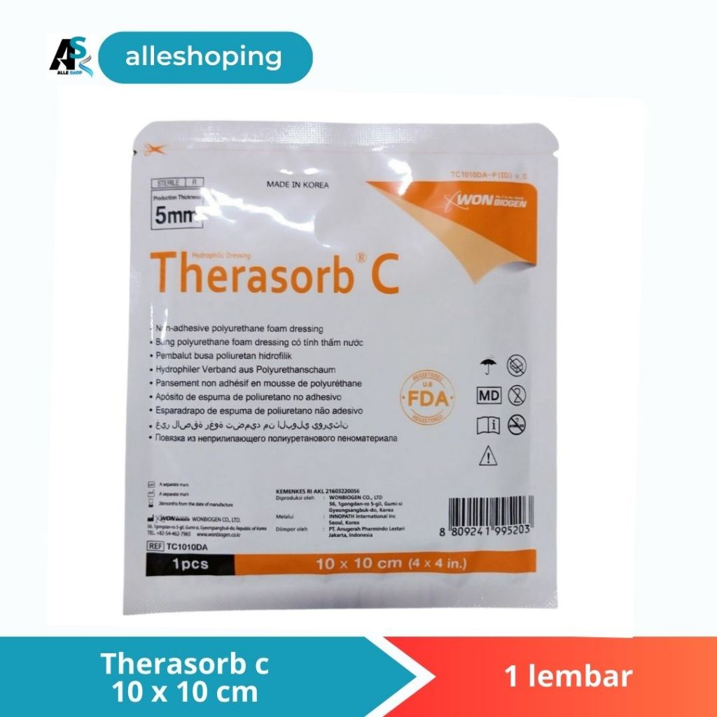 Jual Therasorb C 10 cm x 10 cm / 10 x 20 cm / 1 lembar / Foam Dressing ...