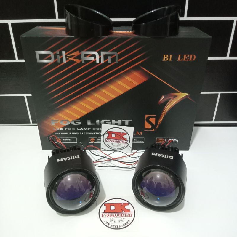 Jual Lampu Foglamp Mobil Biled Projector DIKAM S7 3 Warna 3 Inchi Blue Lens | Shopee Indonesia