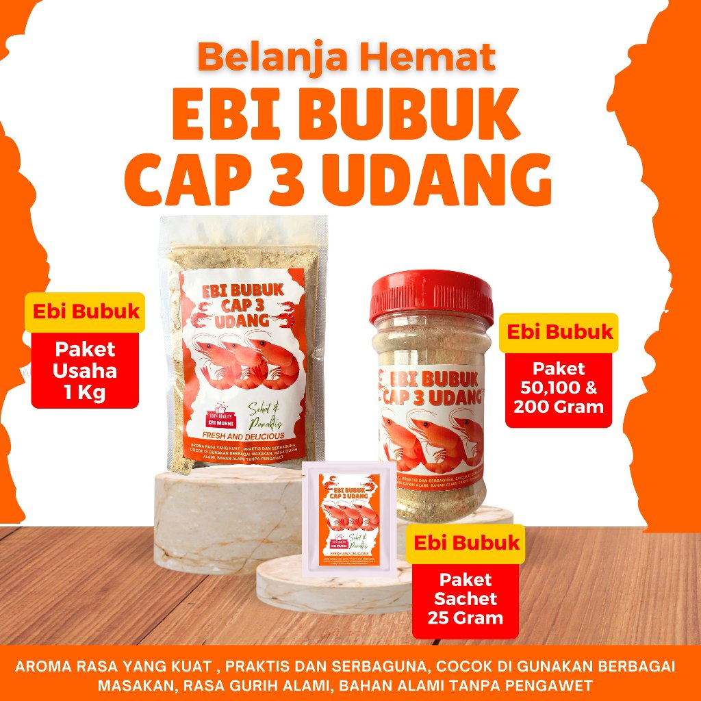 Jual Udang Ebi Bubuk Murni Praktis Higienis enak Untuk Pelengkap ...