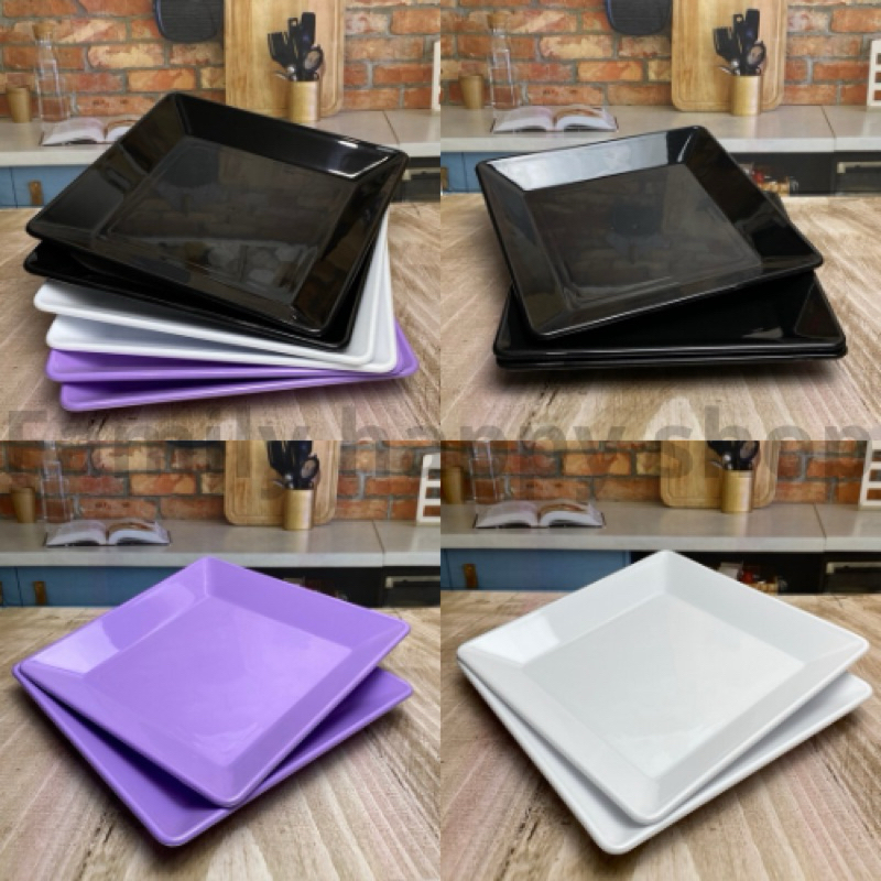 Jual 6Pcs Piring Persegi Semi Melamin 20cm,Piring Saji Persegi,Piring ...