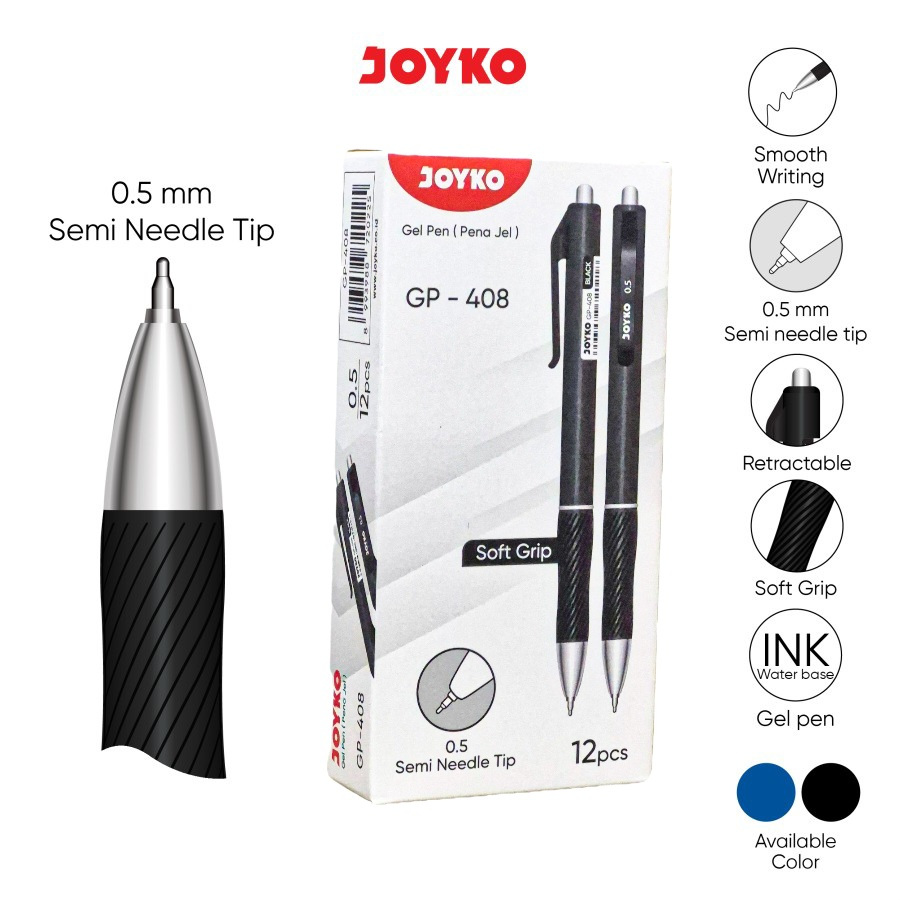 Jual 1 LSN / 12 Pcs Gel Pen Pulpen Pena Joyko GP-408 0.5 mm | Shopee Indonesia