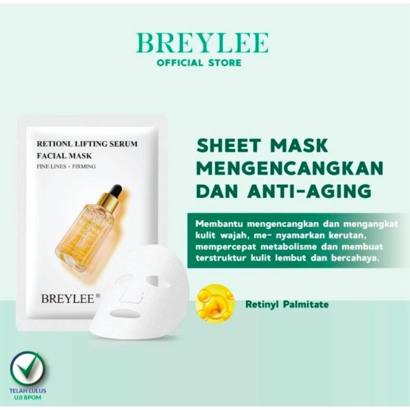 Jual Breylee Sheet Mask Retinol + Gold Sheet | Shopee Indonesia