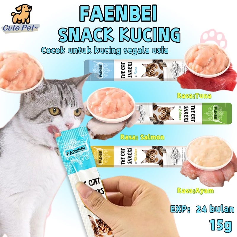 Jual Snack kucing 15g/strip snack hewan peliharaan cat strip kuing ...
