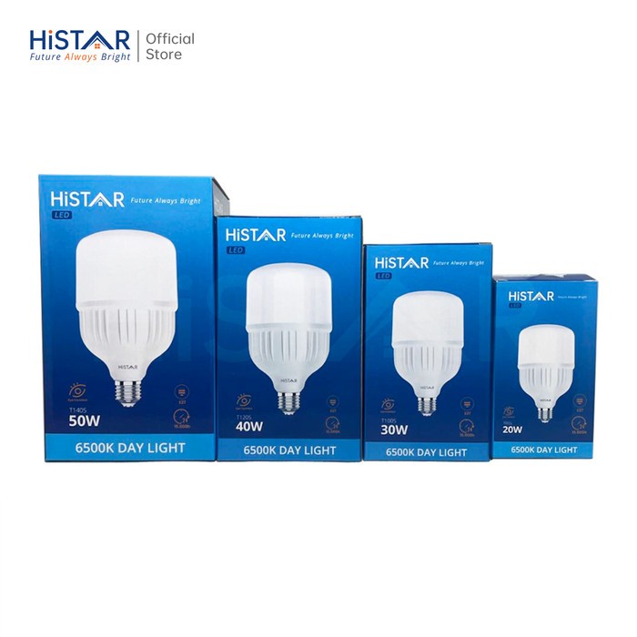 Jual HiSTAR Tube LED T-Bulb Series 20,30,40,50 Watt 6500K( Cahaya Putih ...