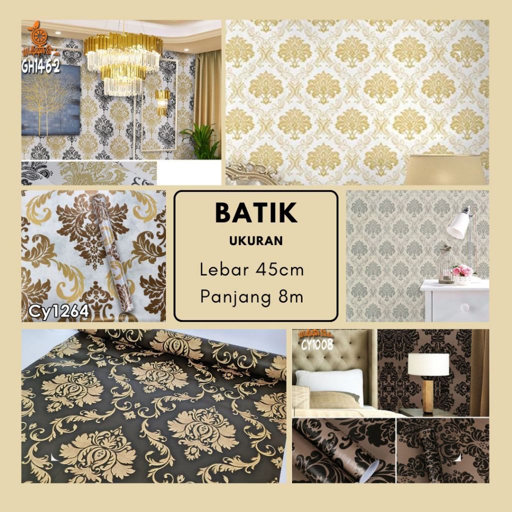 Jual WALLPAPER STICKER DINDING motif batik ukuran 45 cm x 8 meter dan 45cm x 4 m | Shopee Indonesia
