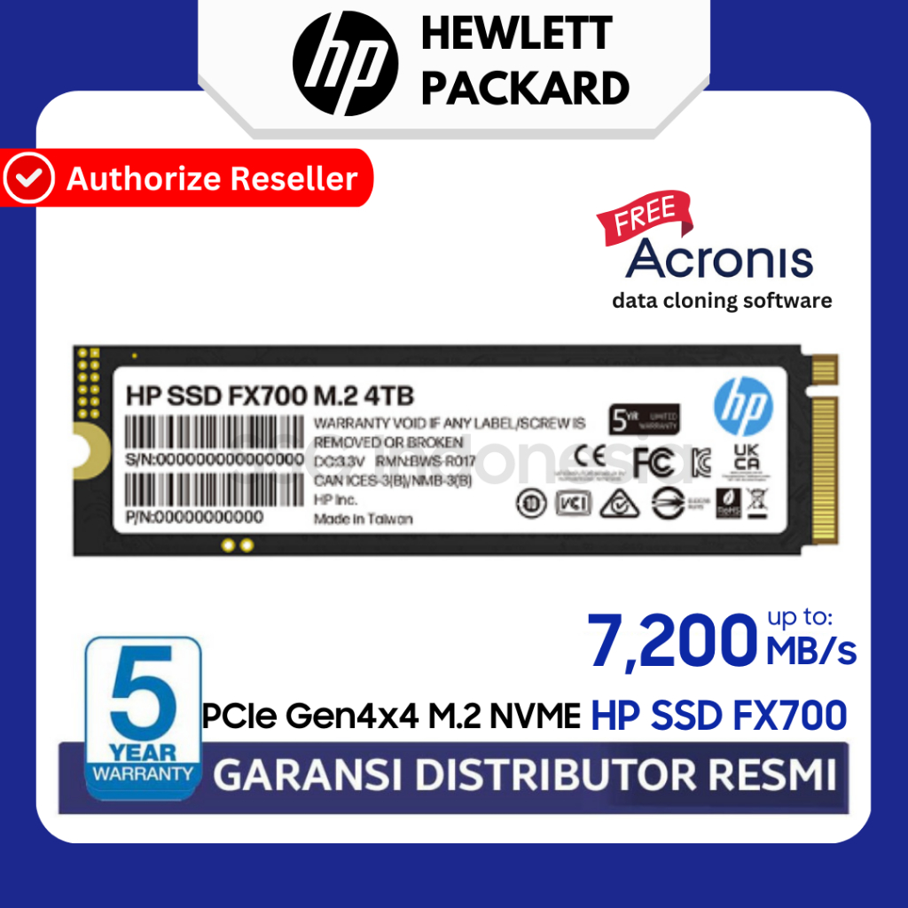 Jual HP SSD FX700 PCIE Gen 4x4 M.2 NVMe 7200MB/s 512GB / 1TB / 2TB M2 ...