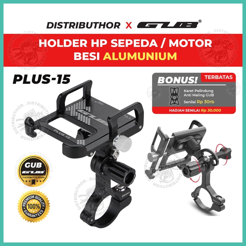 Jual Holder Hp Motor Besi GUB PLUS 15 Dudukan Penahan Handphone Stang ...