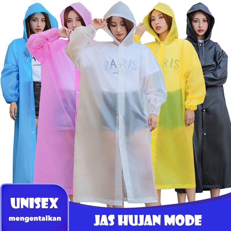 Jual Jas Hujan EVA Original Tebal Poncho Warna Polos Model Korea / Jas ...