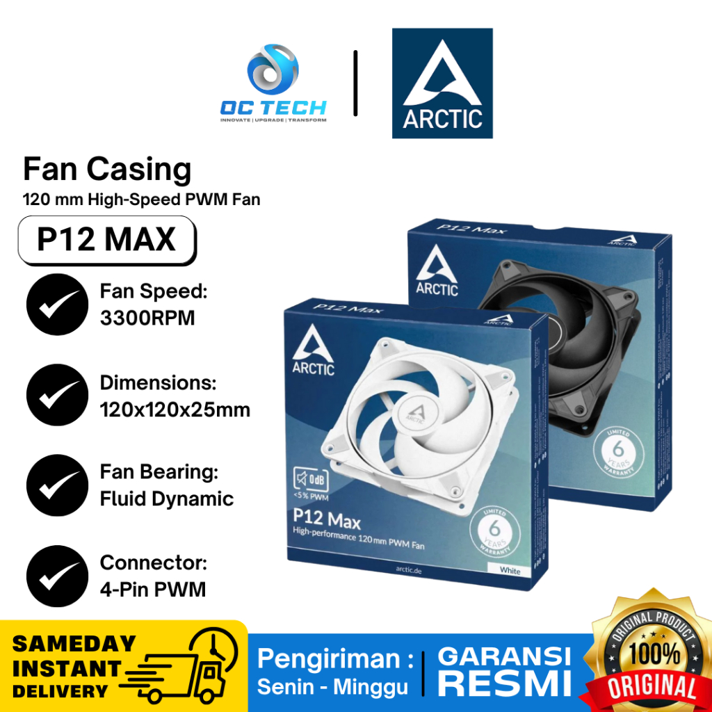 Jual Fan Casing ARCTIC P12 Max White Black High Performance 120 mm 12 ...