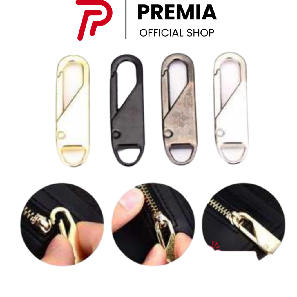 Jual Kepala Resleting Isi 3pcs Zipper Puller Slider Logam Plastik ...