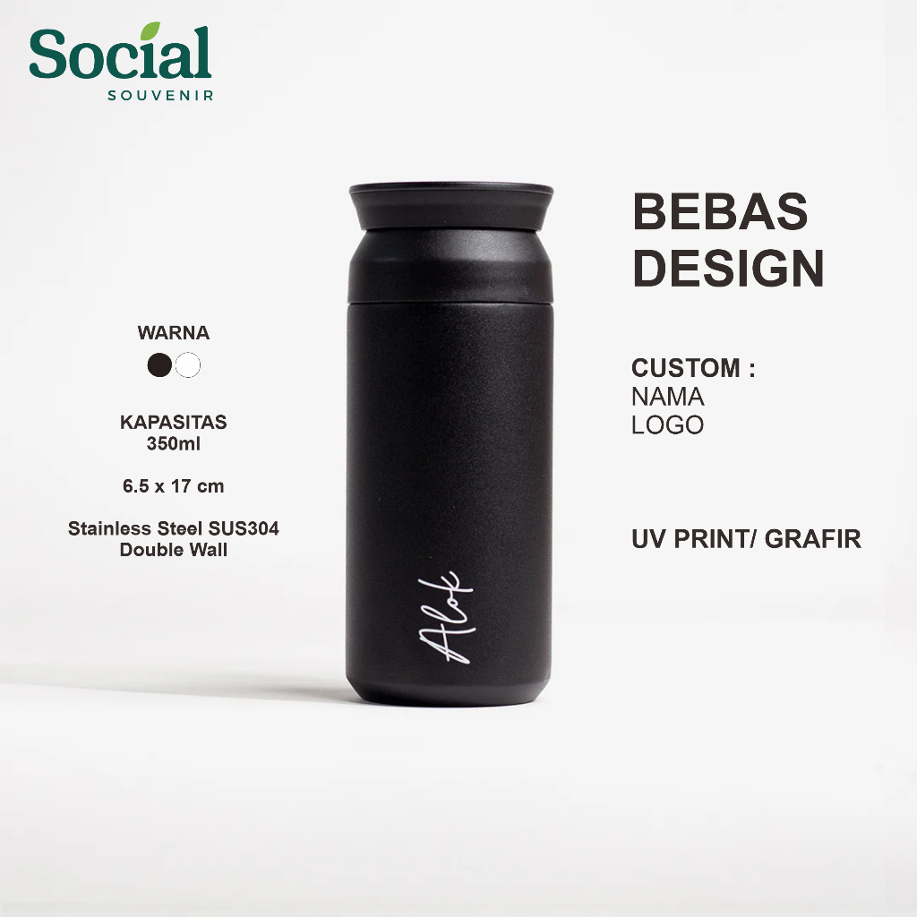 Jual Botol Minum Stainless Travel / Botol Minum Termos 350 ml - Hitam ...