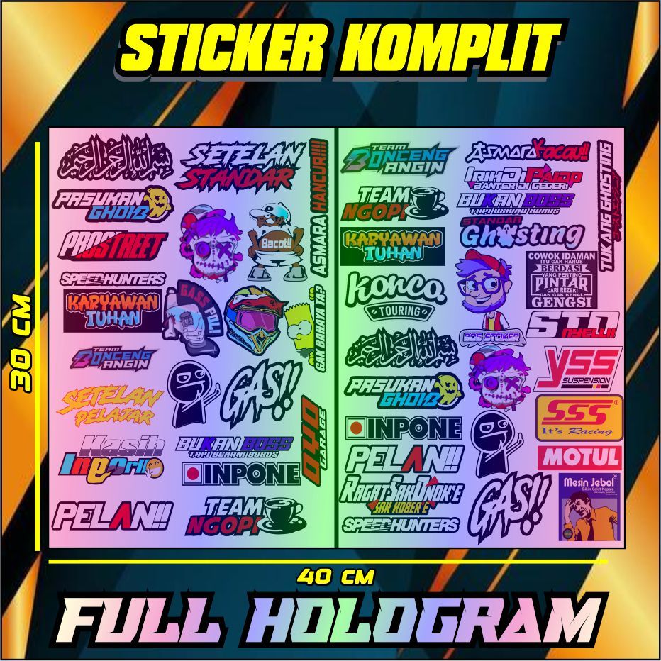 Jual Stiker Setiker Motor Racing Hologram Vinyl Waterproof Anti Air ...