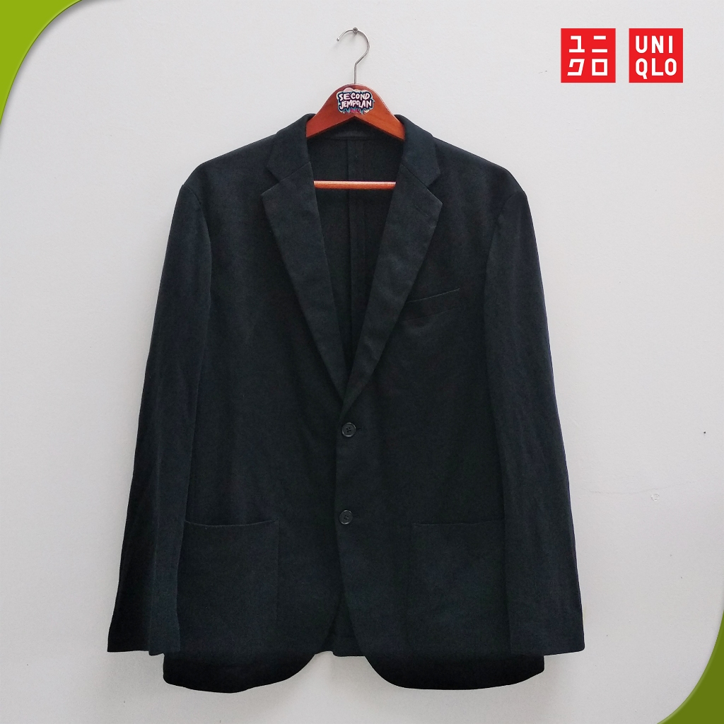 Jual blazer uniqlo hitam size xl pria | Shopee Indonesia