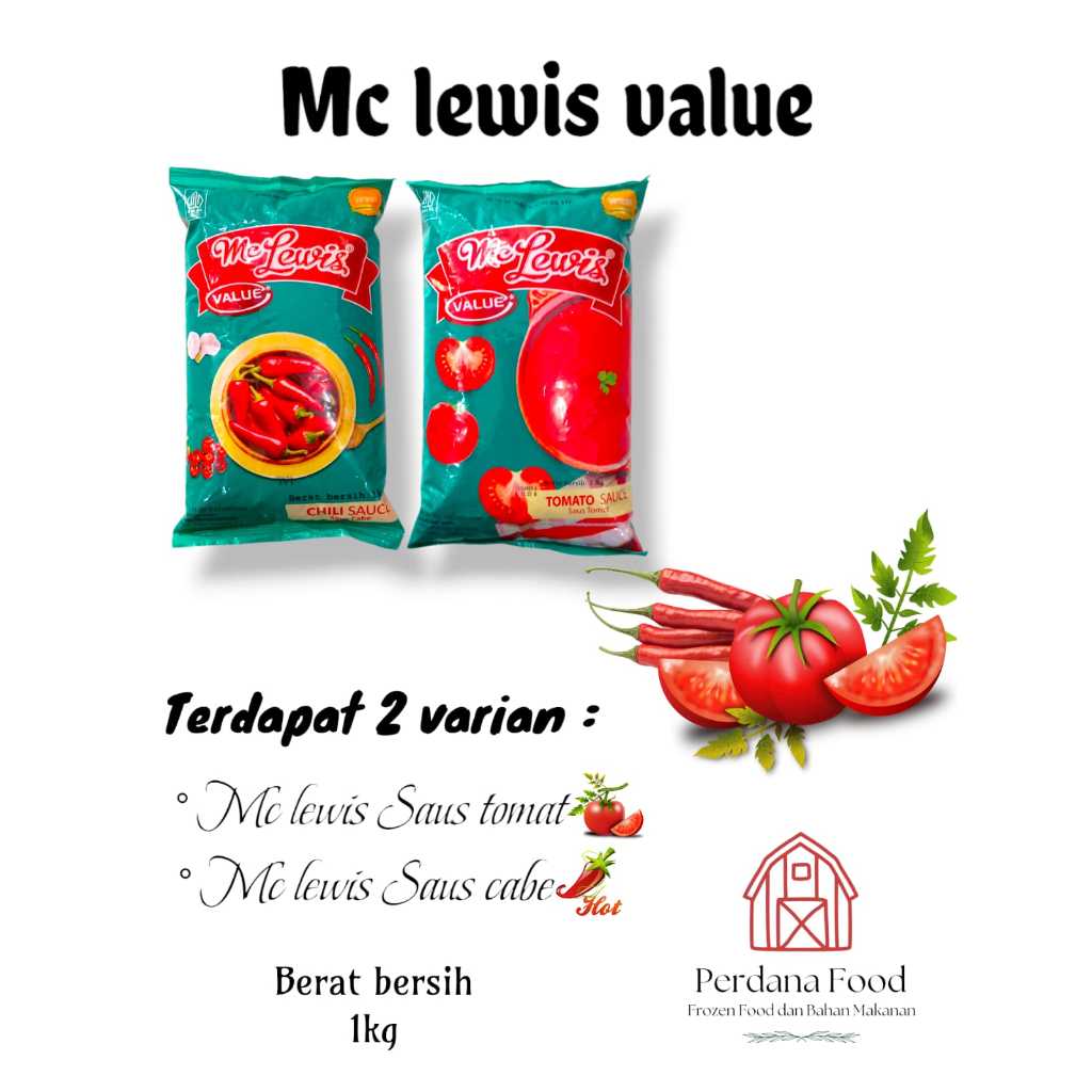 Jual Mc Lewis Tomato Sauce Value - 1Kg/Mc Lewis Chili Sauce Value - 1Kg ...