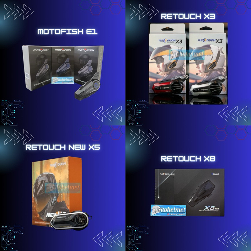 Jual Intercom Retouch X3 New X5 X8 Motofish E1 All Varian | Shopee ...