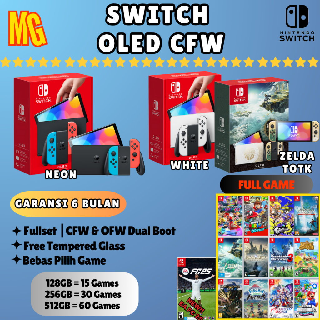 Jual [NEW] Nintendo Switch OLED CFW 512GB Full Game | Shopee Indonesia