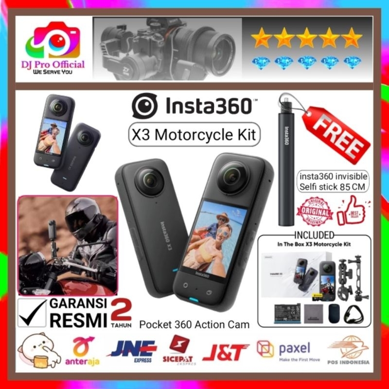 Jual Insta360 X3 Motorcycle Kit Edition Bundle 5.7K Dual Lens Insta 360 ...