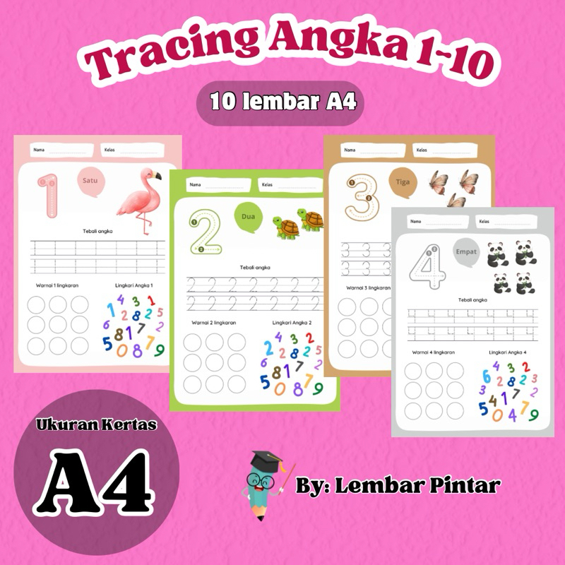 Jual Tracing Angka 1-10 , belajar menulis angka dan berhitung. | Shopee Indonesia