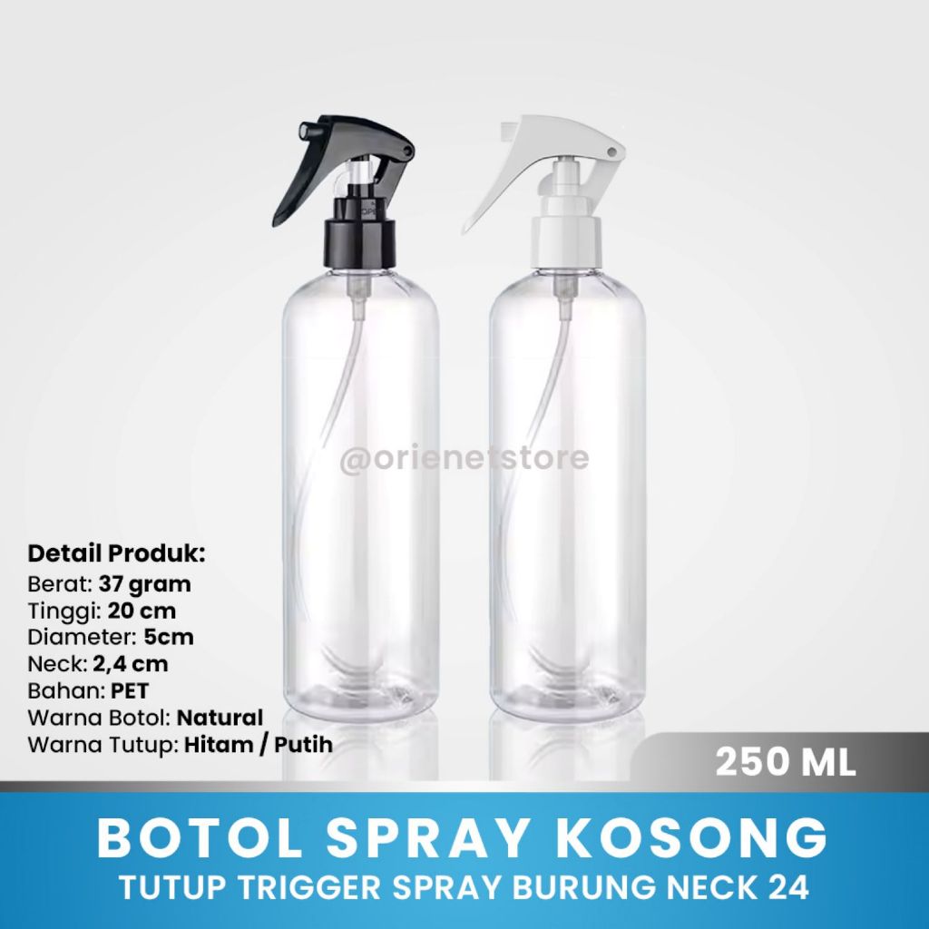 Jual Botol Spray 250ML Bening Natural Trigger Burung Neck 24 Botol Semprot Isi Ulang | Shopee ...