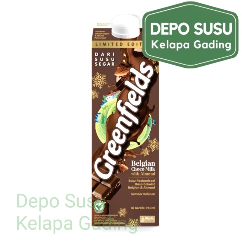 Jual Susu Greenfields 950ml Belgian Chocolate with Almond Pasteurisasi ...