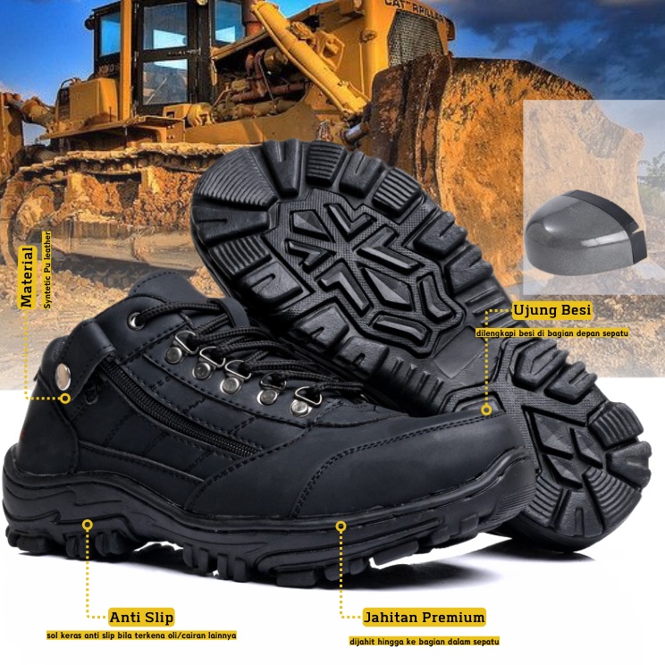 Jual Sepatu Safety Boots Pria Sepatu Septy Septi Ujung Besi Kerja ...