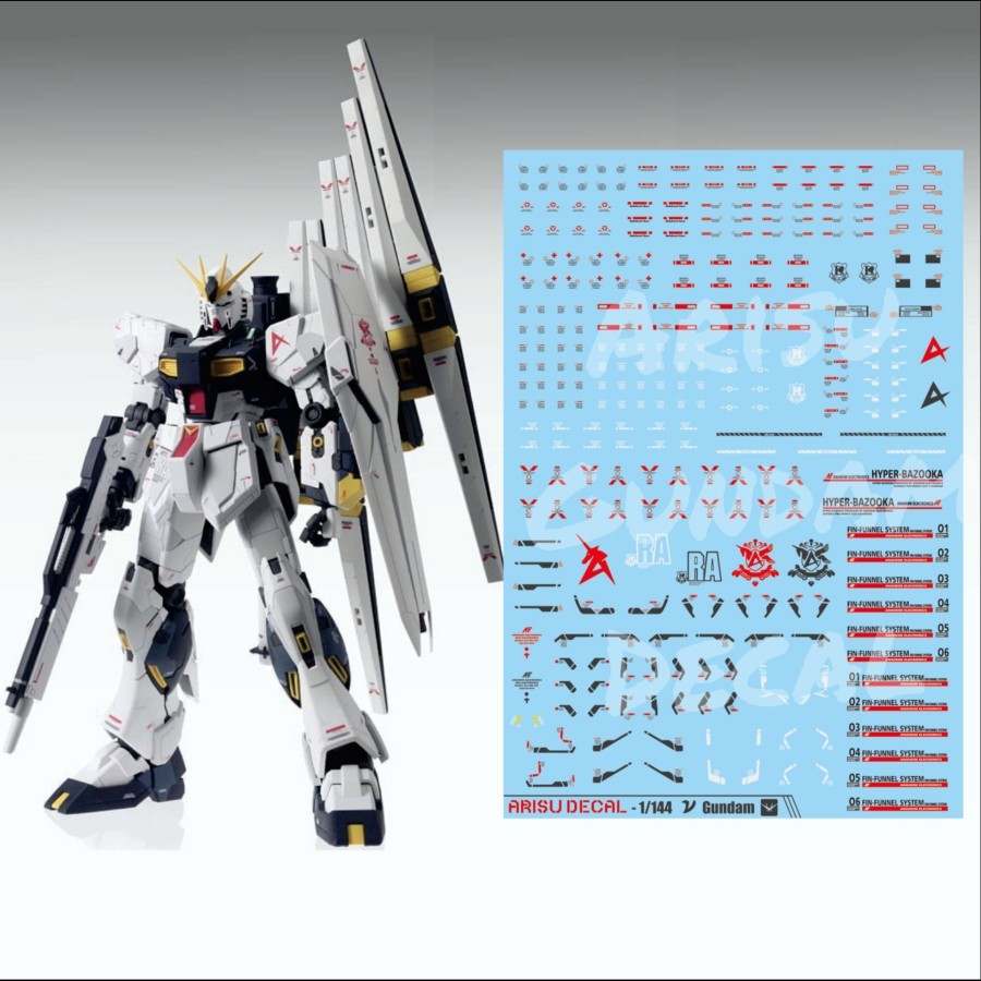 Jual Water Slide Decal v Gundam Nu Gundam HG RG 1/144 Arisu Decal | Shopee Indonesia