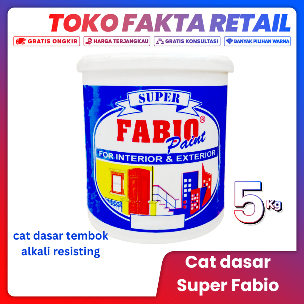 Jual Cat Dasar Super Fabio 5 kg Alkali Resisting | Cat Dasar Tembok ...