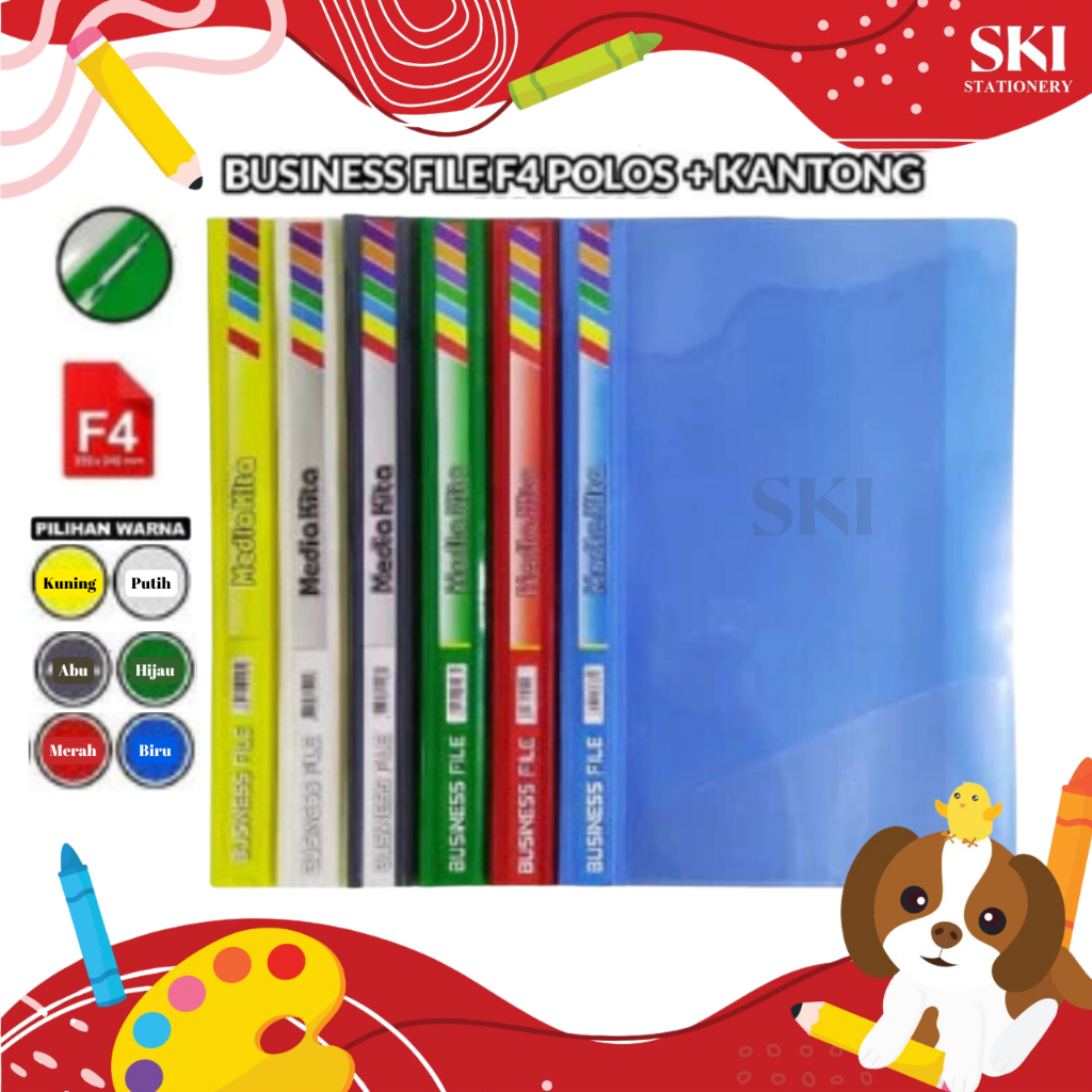 Jual (12 PCS) Map Bisnis / Map Snel / Business File FOLIO / Snel Hecter / Map Plastik F4 ...