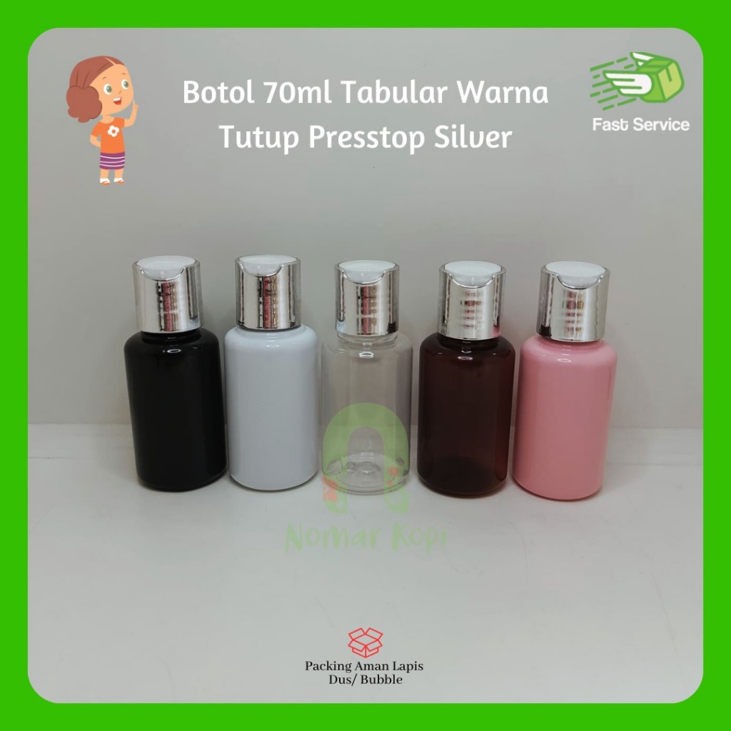 Jual Botol 70ml RF Warna Tutup Presstop Gold Dan Silver Coating Neck 24 ...