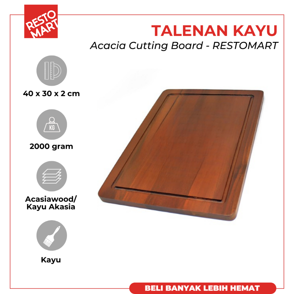 Jual Wooden Cutting Board / Talenan Kayu / Acacia Cutting Board With ...