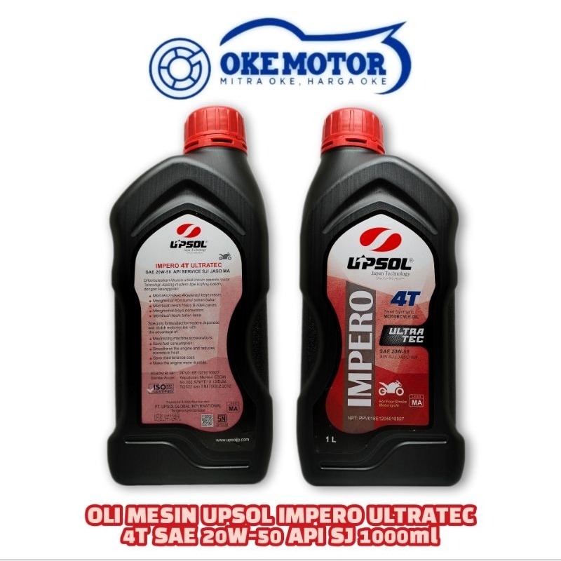 Jual OLI MESIN UPSOL IMPERO ULTRATEC 4T SAE 20W-50 1000ml | Shopee Indonesia